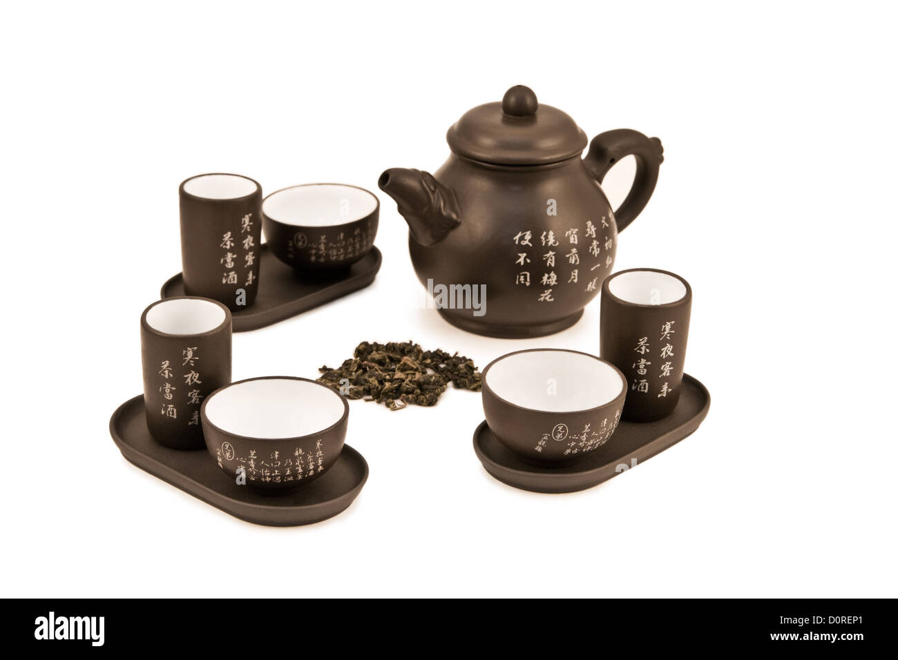 Teapot tea cups drink Cut Out Stock Images & Pictures - Alamy