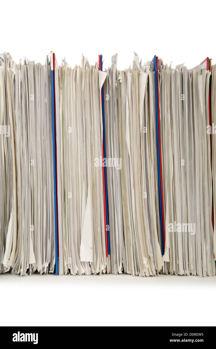 Pile of folders full of papers Stock Photo - Alamy