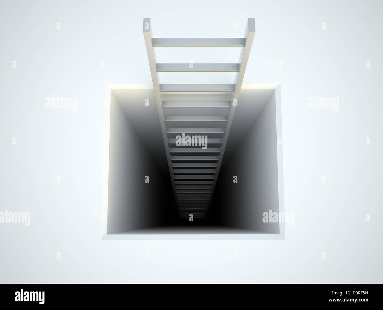 A ladder leading from underground Stock Photo - Alamy