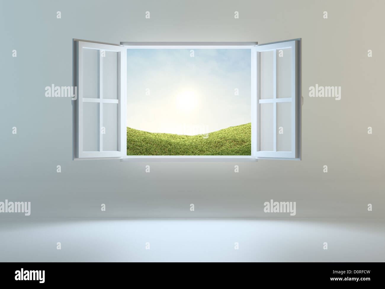 Open blue window hi-res stock photography and images - Alamy