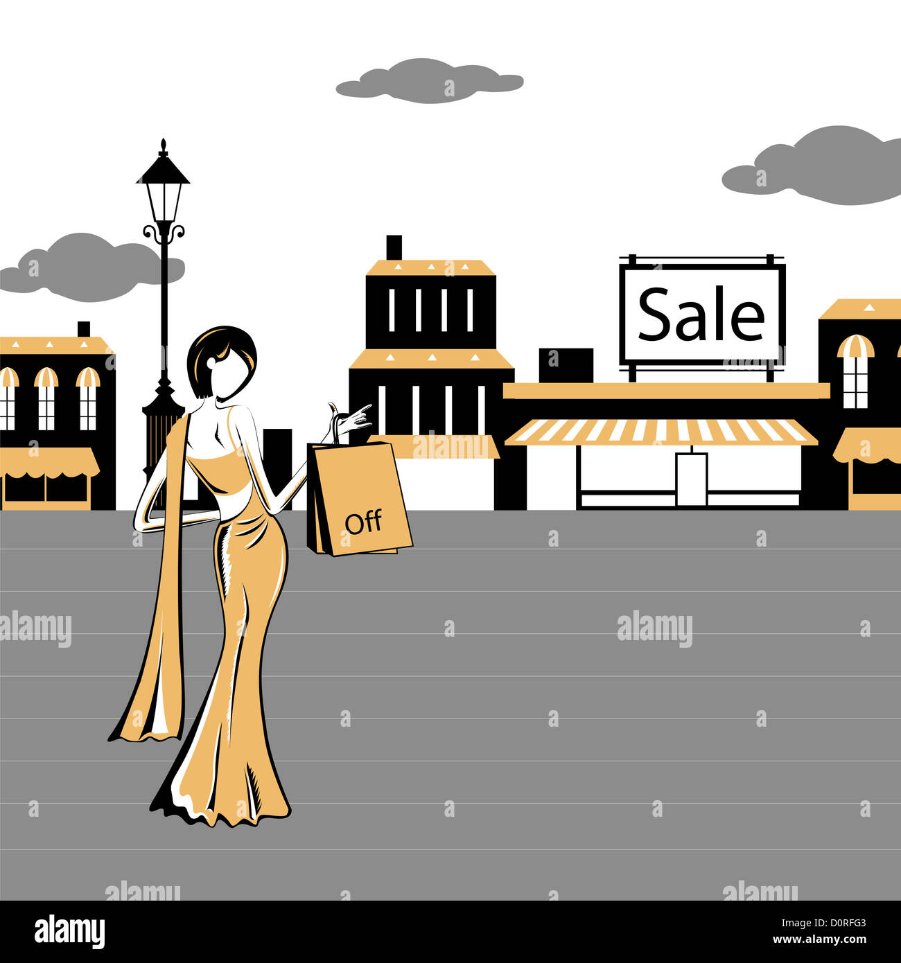 Woman standing in front of a store Stock Photo - Alamy