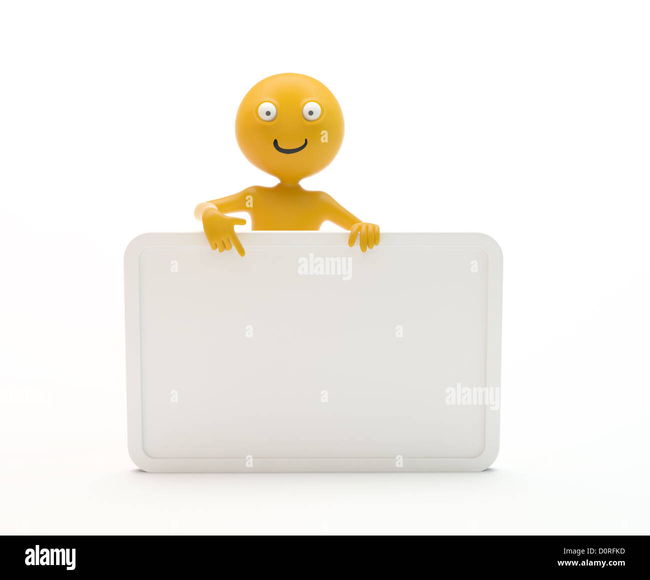 Smiley holding a sign Stock Photo - Alamy