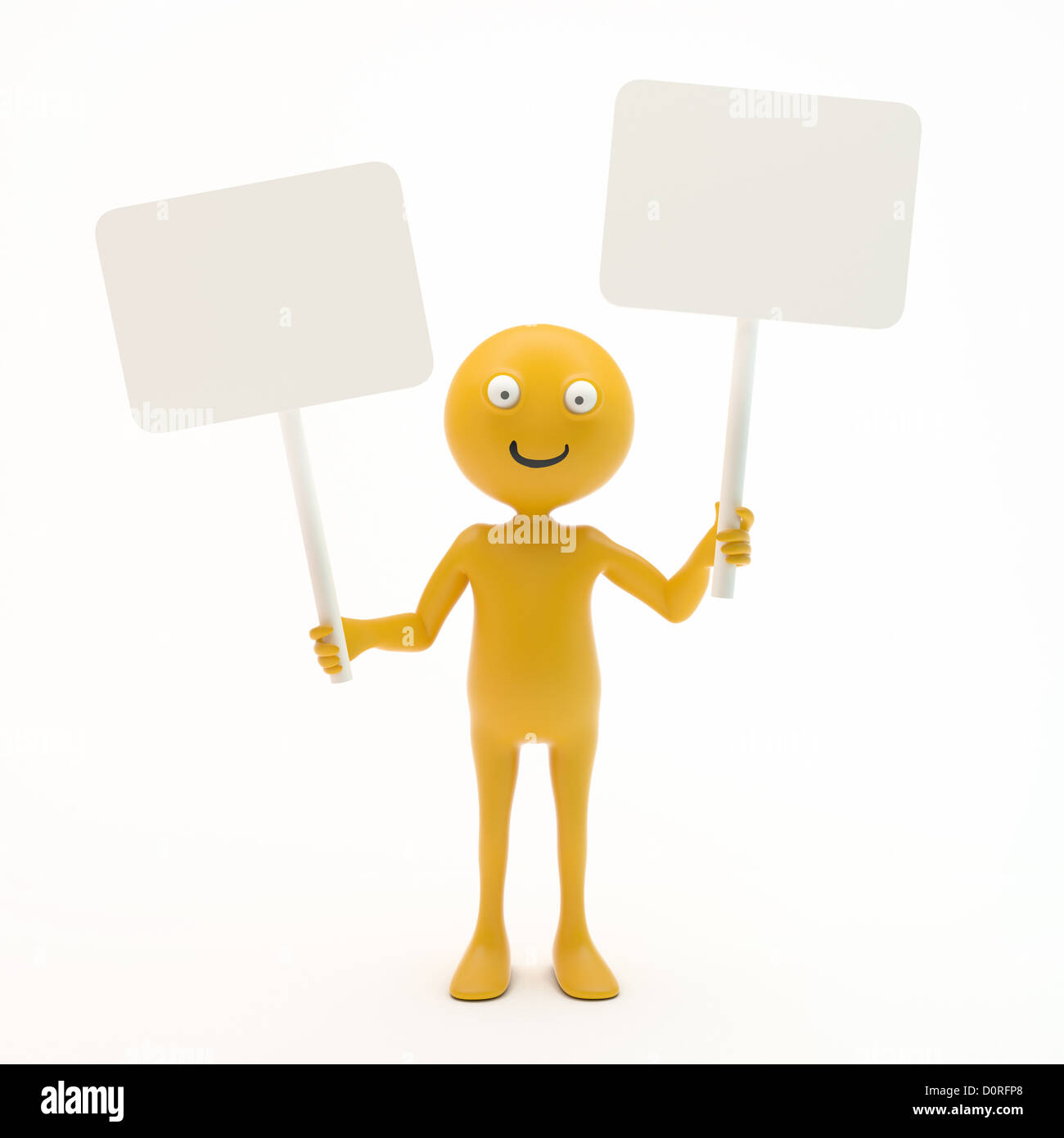 Smiley holding a sign Stock Photo - Alamy