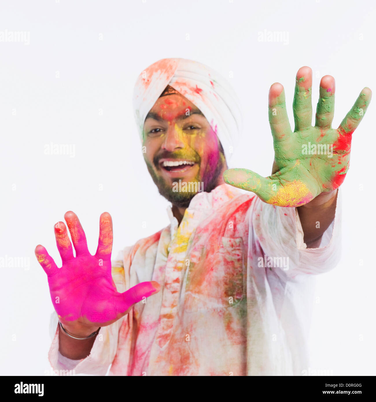 Indian man holi festival showing hi-res stock photography and images ...