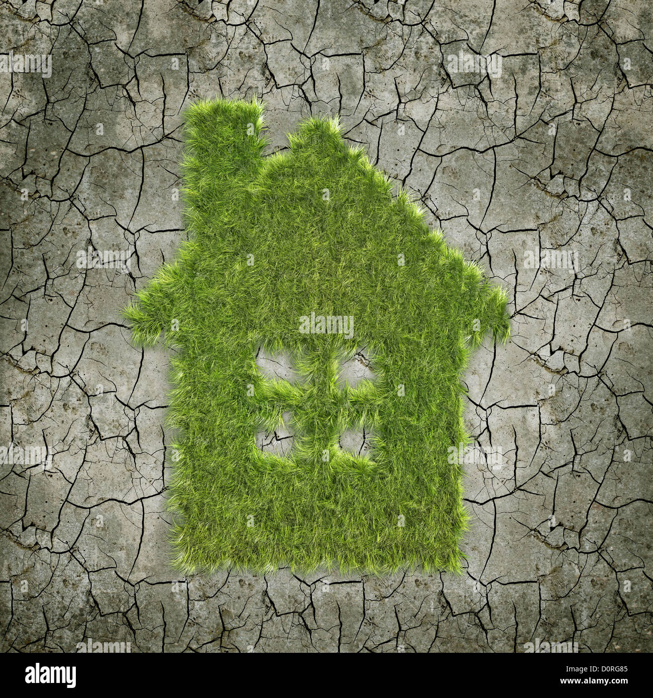 House shaped grass patch Stock Photo - Alamy