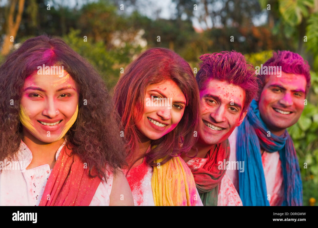 Row colorful holi powder hi-res stock photography and images - Alamy