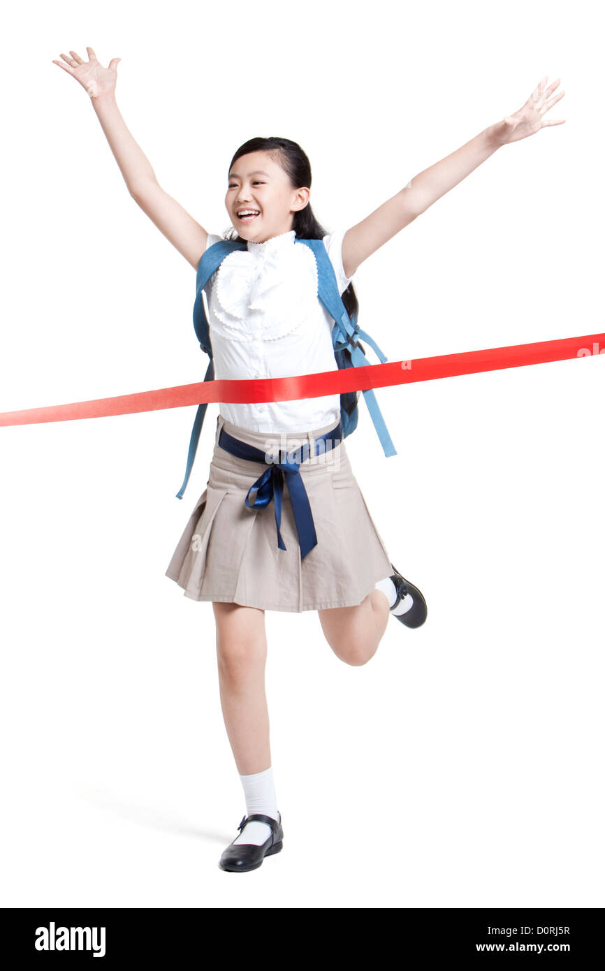 Girl finish line Cut Out Stock Images & Pictures - Alamy