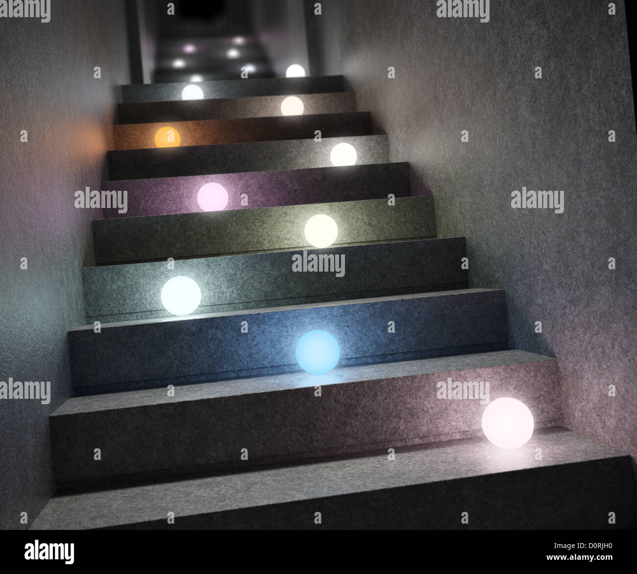 GLowing lights stairs Stock Photo - Alamy