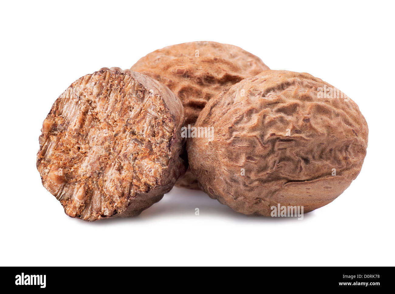 Nutmeg on a white background Stock Photo - Alamy