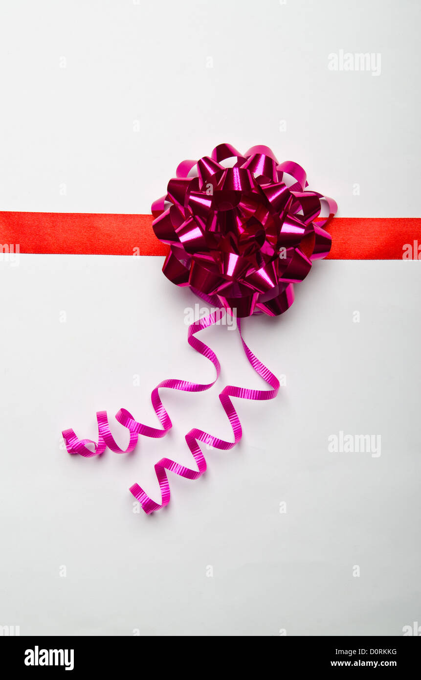 Celebration ribbons on white background Stock Photo - Alamy