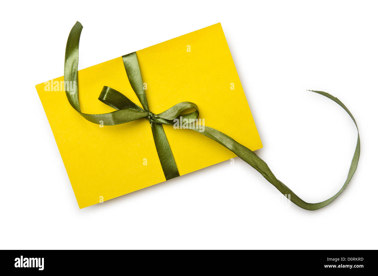 Envelope with colourful ribbon on white Stock Photo - Alamy