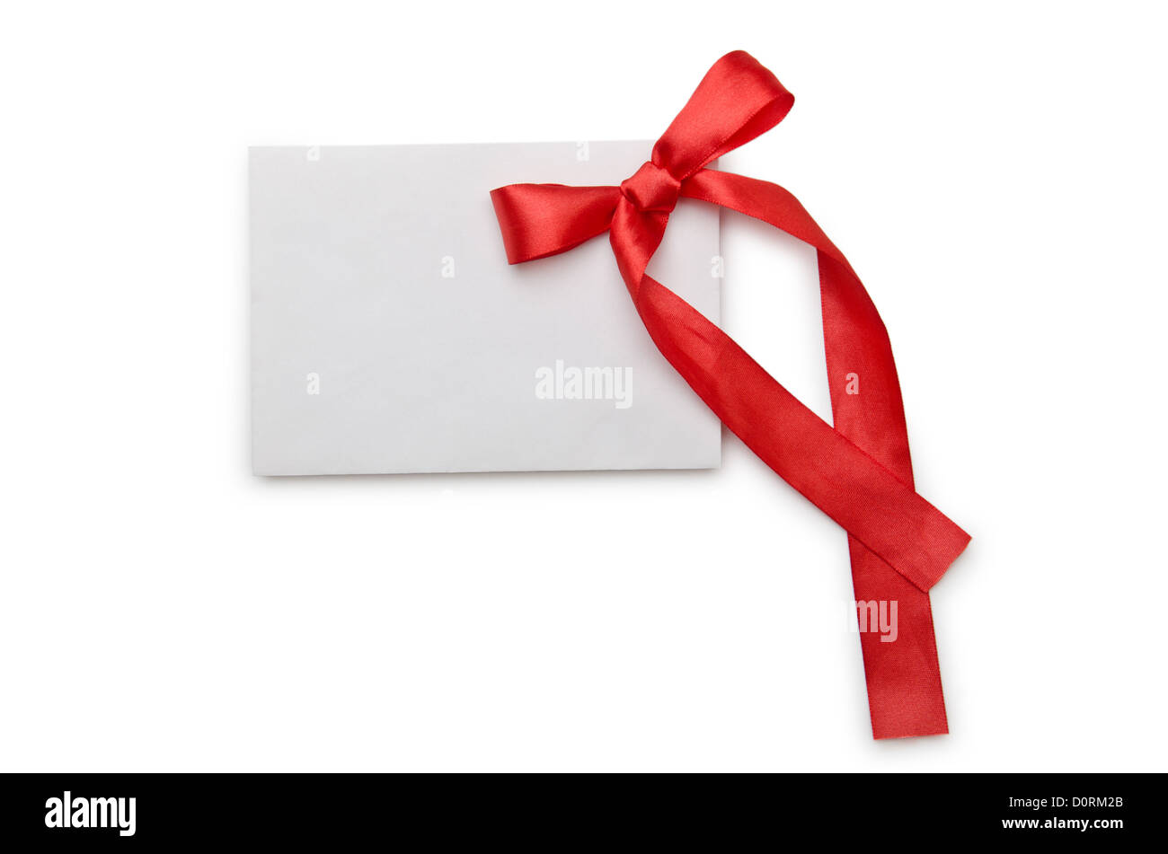 Envelope with colourful ribbon on white Stock Photo - Alamy