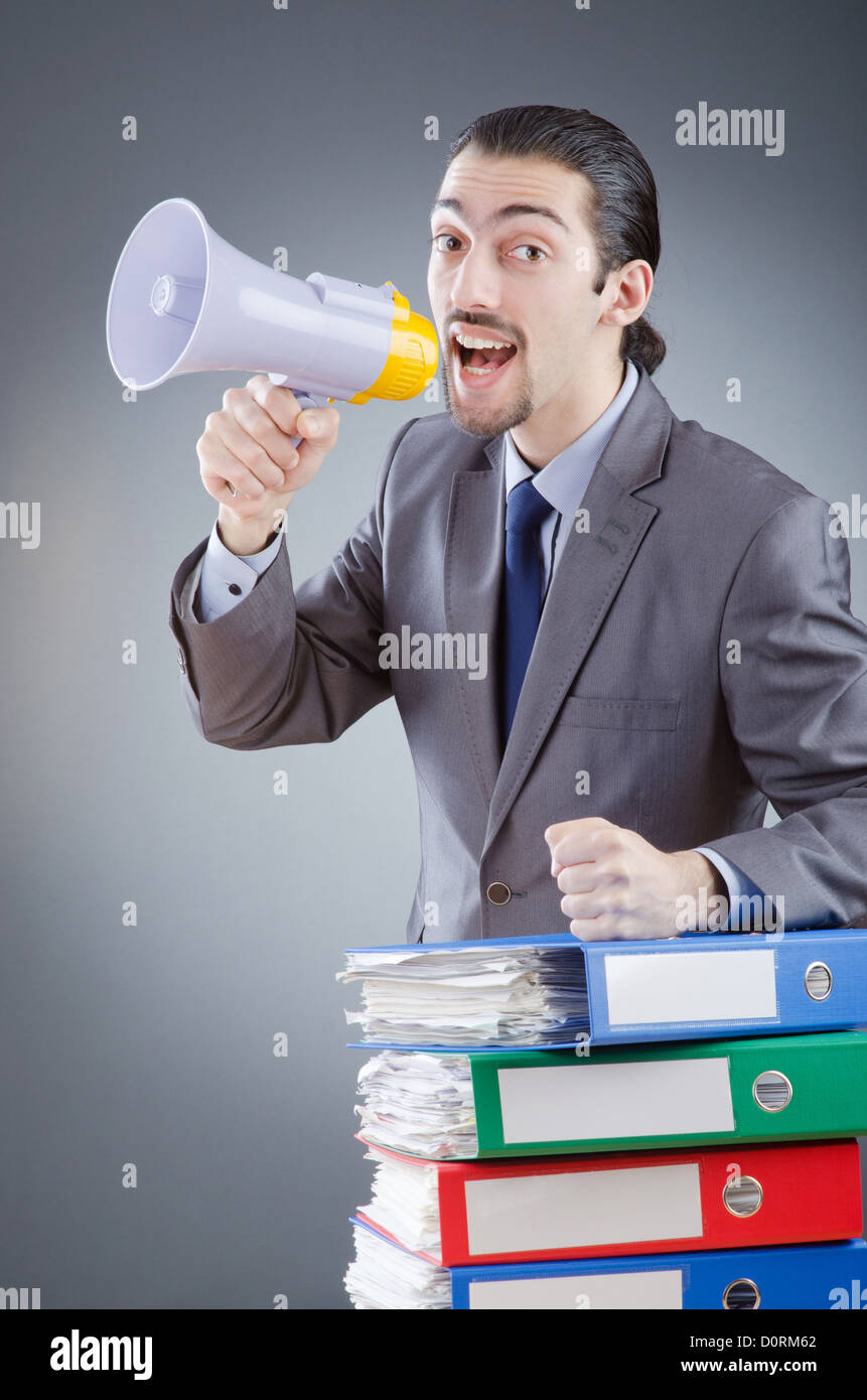 Shouting a warning Cut Out Stock Images & Pictures - Alamy