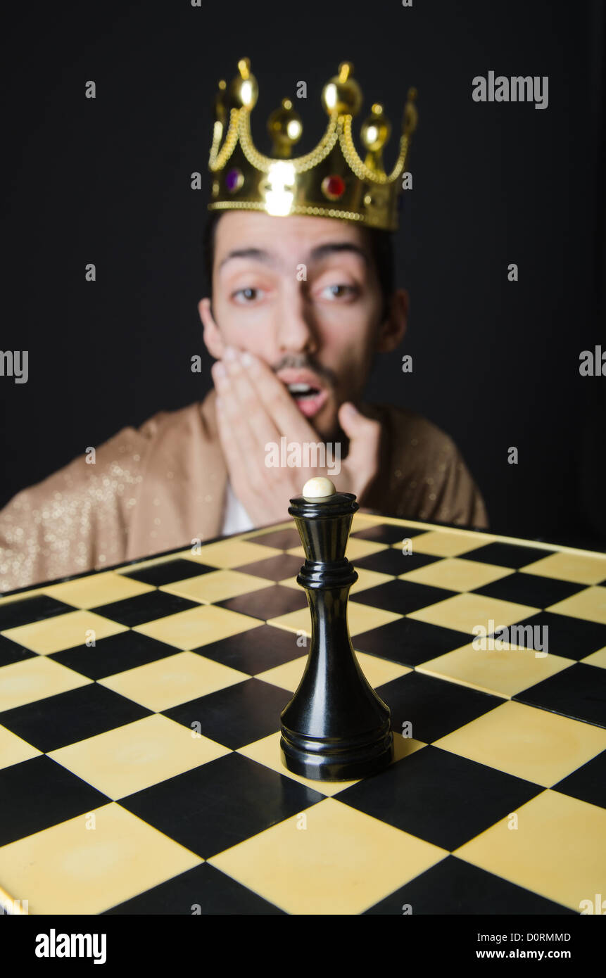 Chess player playing his game Stock Photo - Alamy