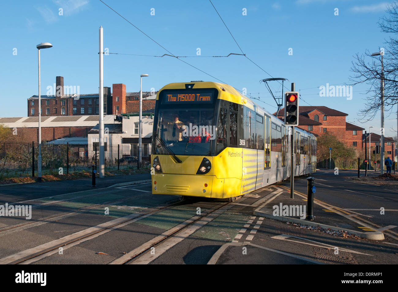 Metrolink tram during testing on the East Manchester Line, Merrill ...