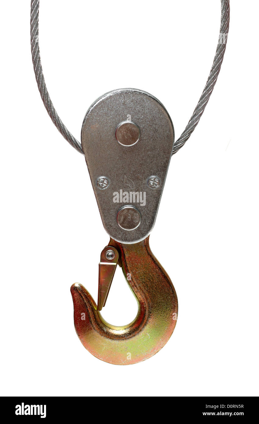 Rope attached to pulley attached Cut Out Stock Images & Pictures - Alamy
