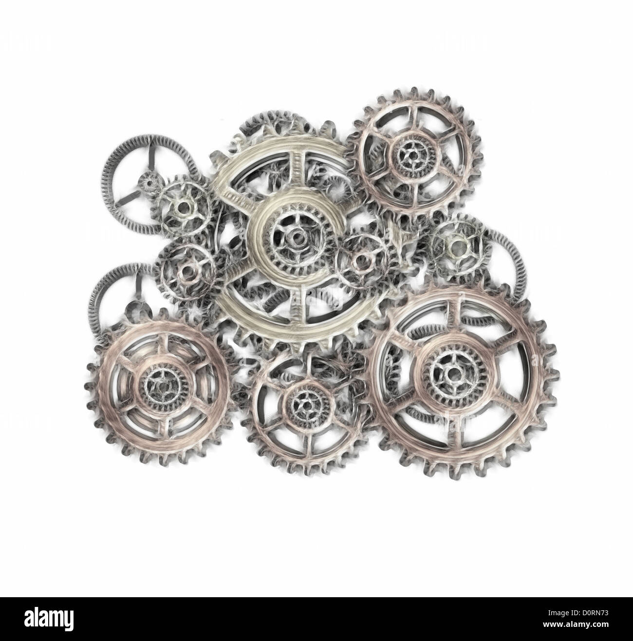 Gears sketch hi-res stock photography and images - Alamy