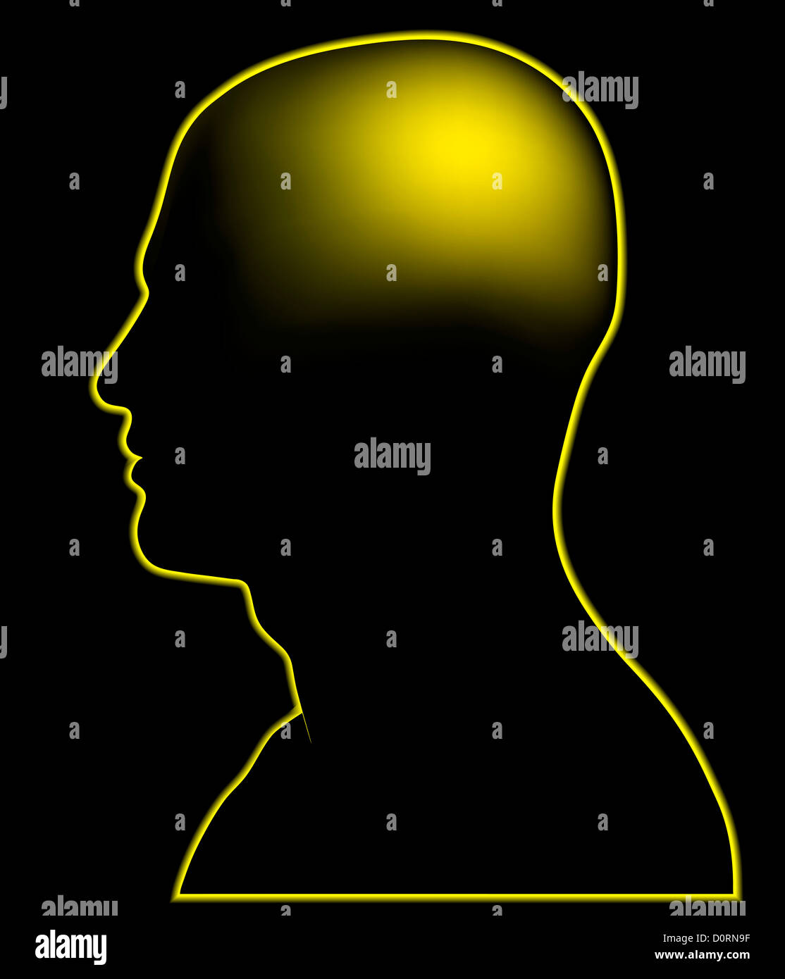 Glowing Head - Intelligence - Thinking - Big Idea Stock Photo - Alamy