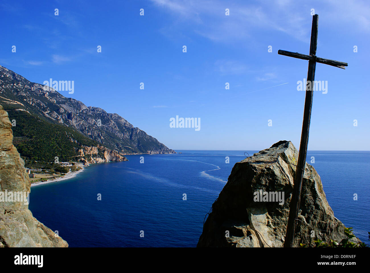 Monastery of Dionisiou at Mount Athos in Greece Stock Photo - Alamy