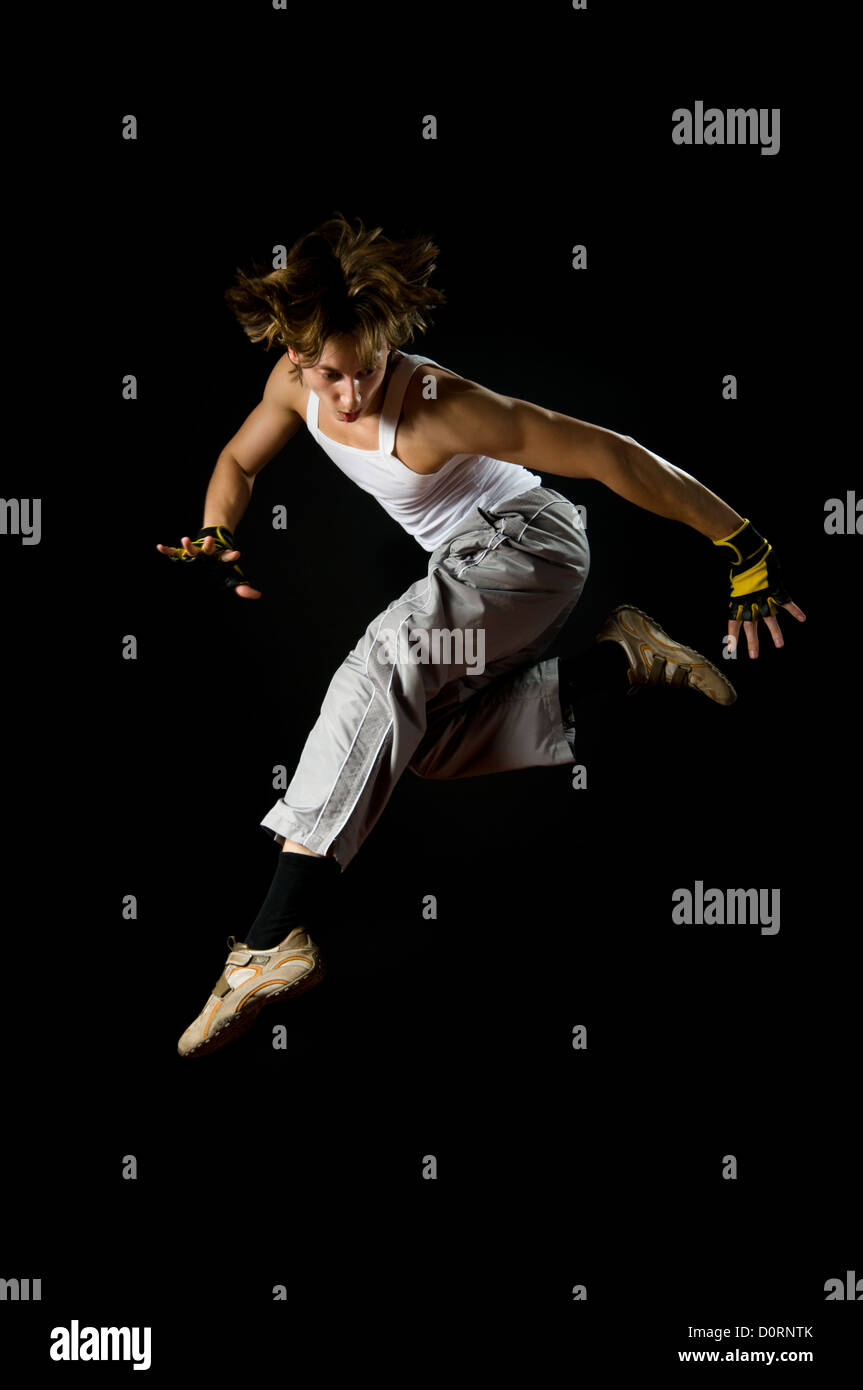 a young nice man dancing modern dances Stock Photo - Alamy