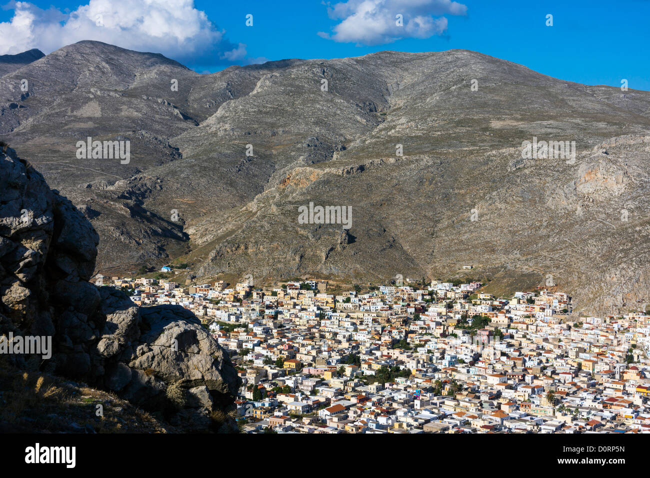 Pothia town and harbor harbour, Kalymnos, Greece Stock Photo - Alamy