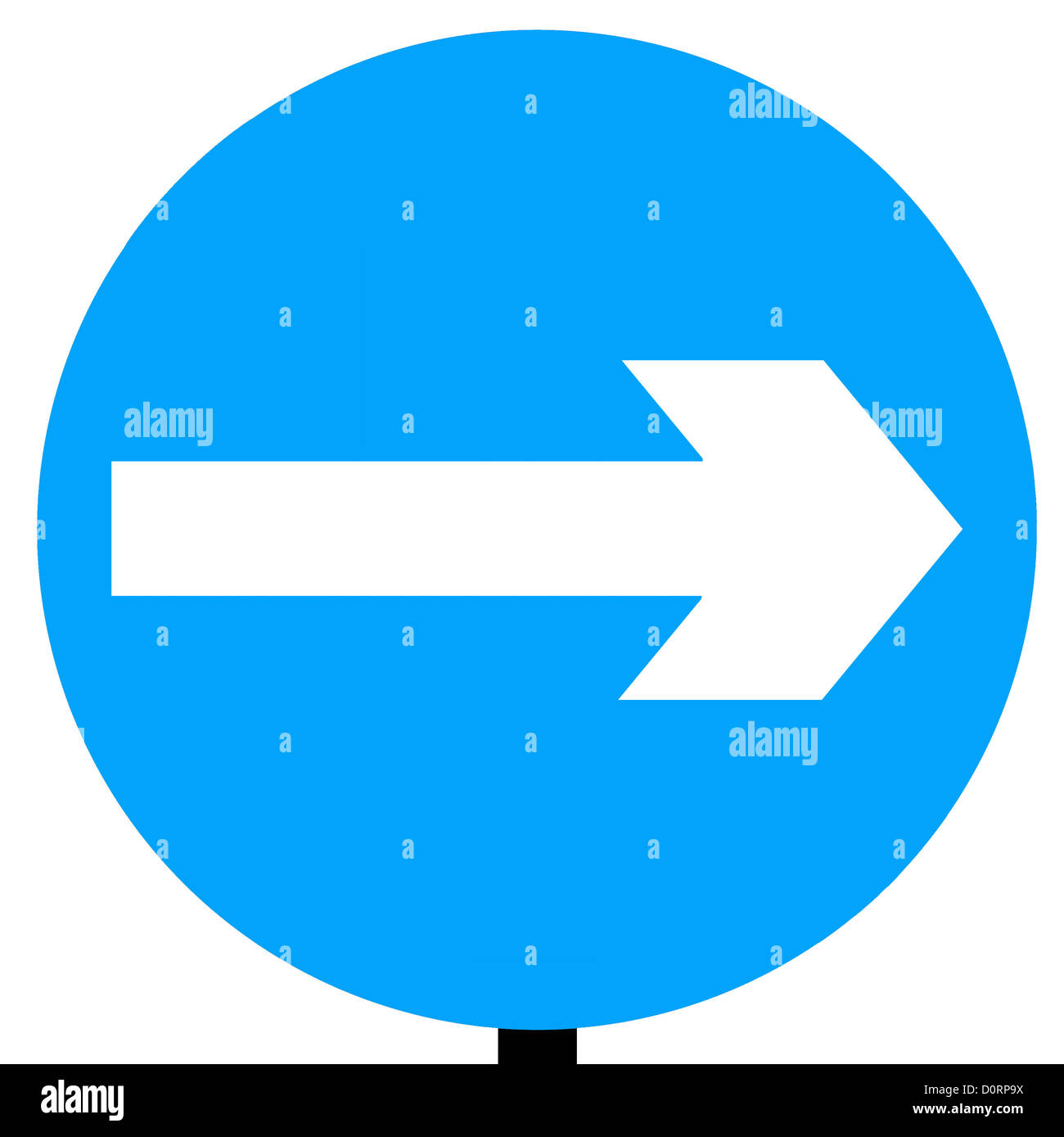 Road sign compulsory turn right hi-res stock photography and images - Alamy