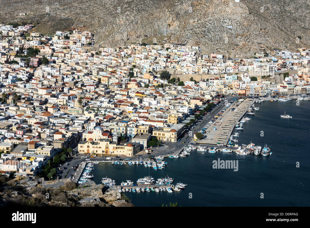 Pothia town and harbor harbour, Kalymnos, Greece Stock Photo - Alamy
