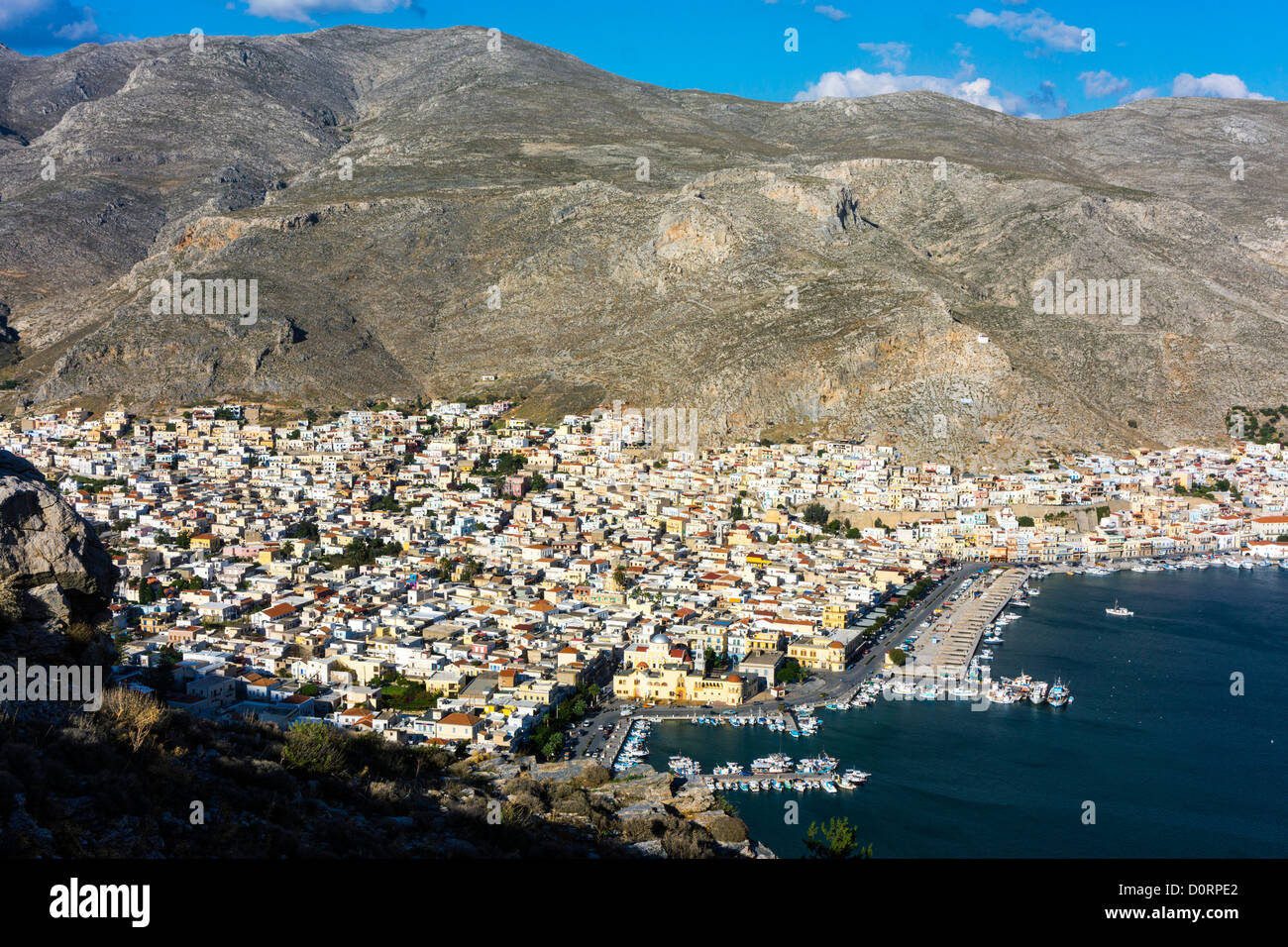 Pothia town and harbor harbour, Kalymnos, Greece Stock Photo - Alamy