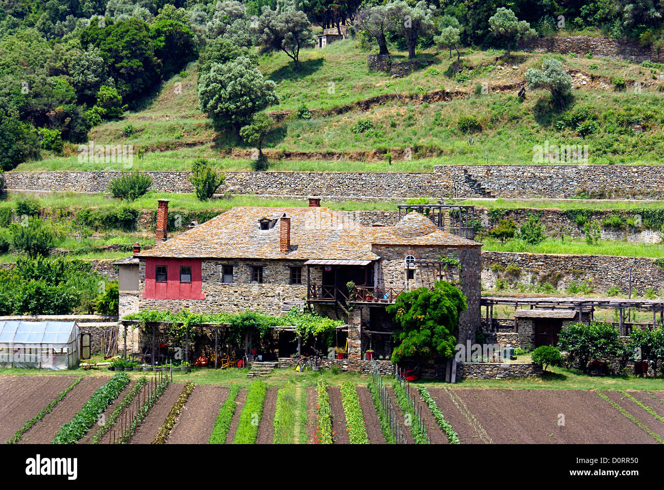 Monastery of Stavronikita at Mount Athos in Greece Stock Photo - Alamy