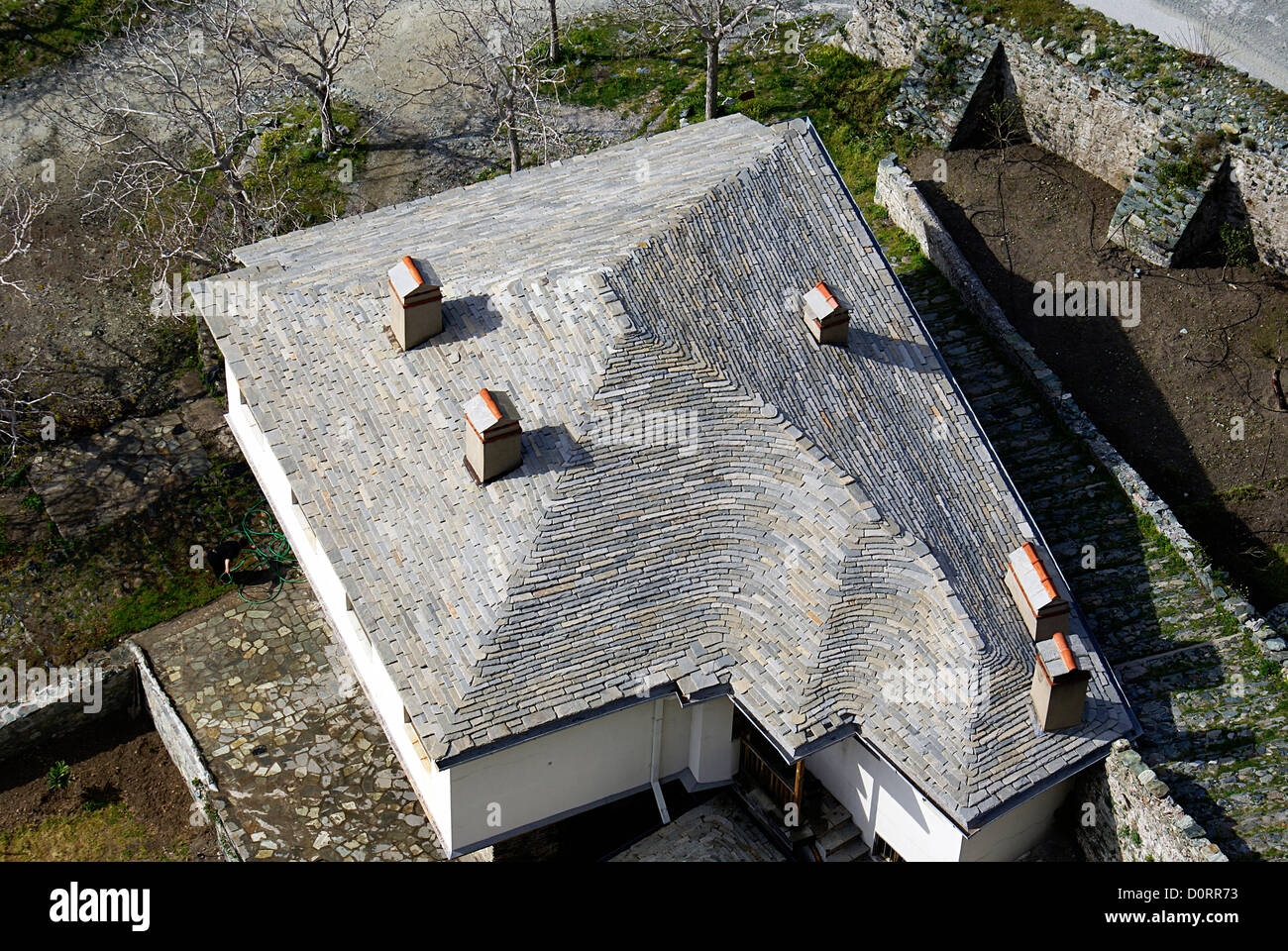 Monastery of Dionisiou at Mount Athos in Greece Stock Photo - Alamy