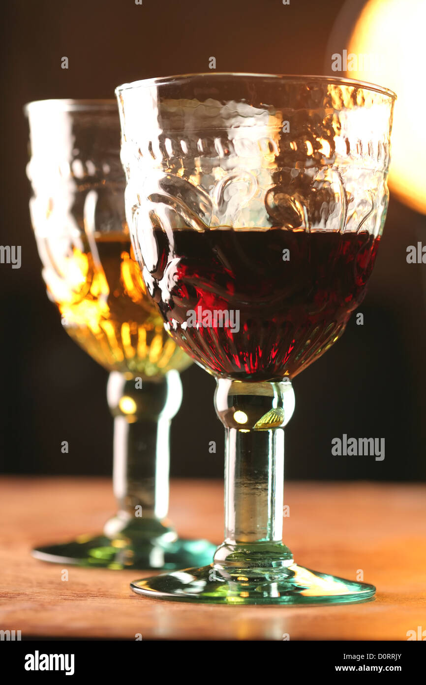 Goblets with Wine Stock Photo - Alamy