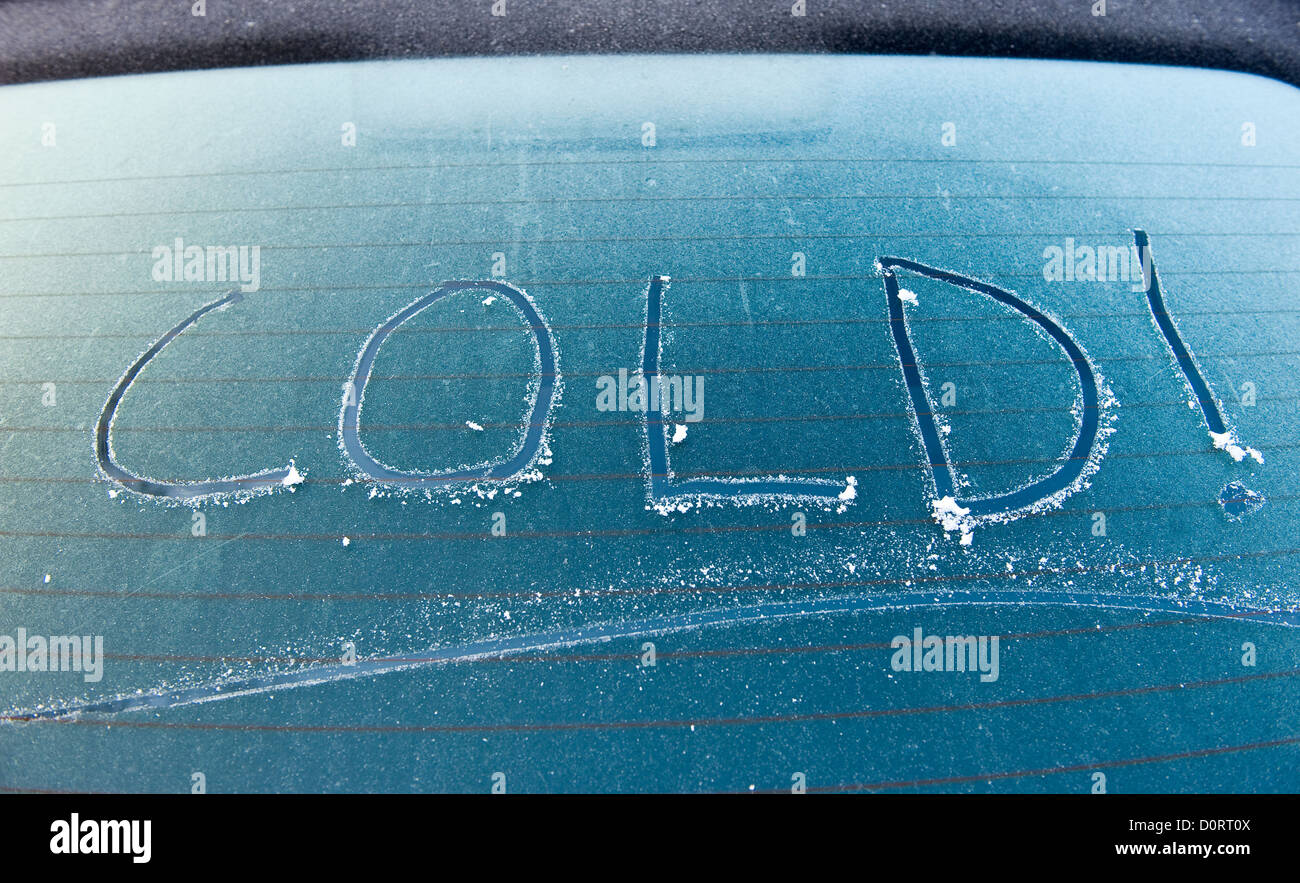 Frost written on windscreen hi-res stock photography and images - Alamy