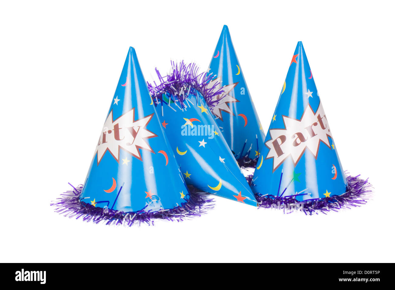 Close-up of four party hats Stock Photo - Alamy