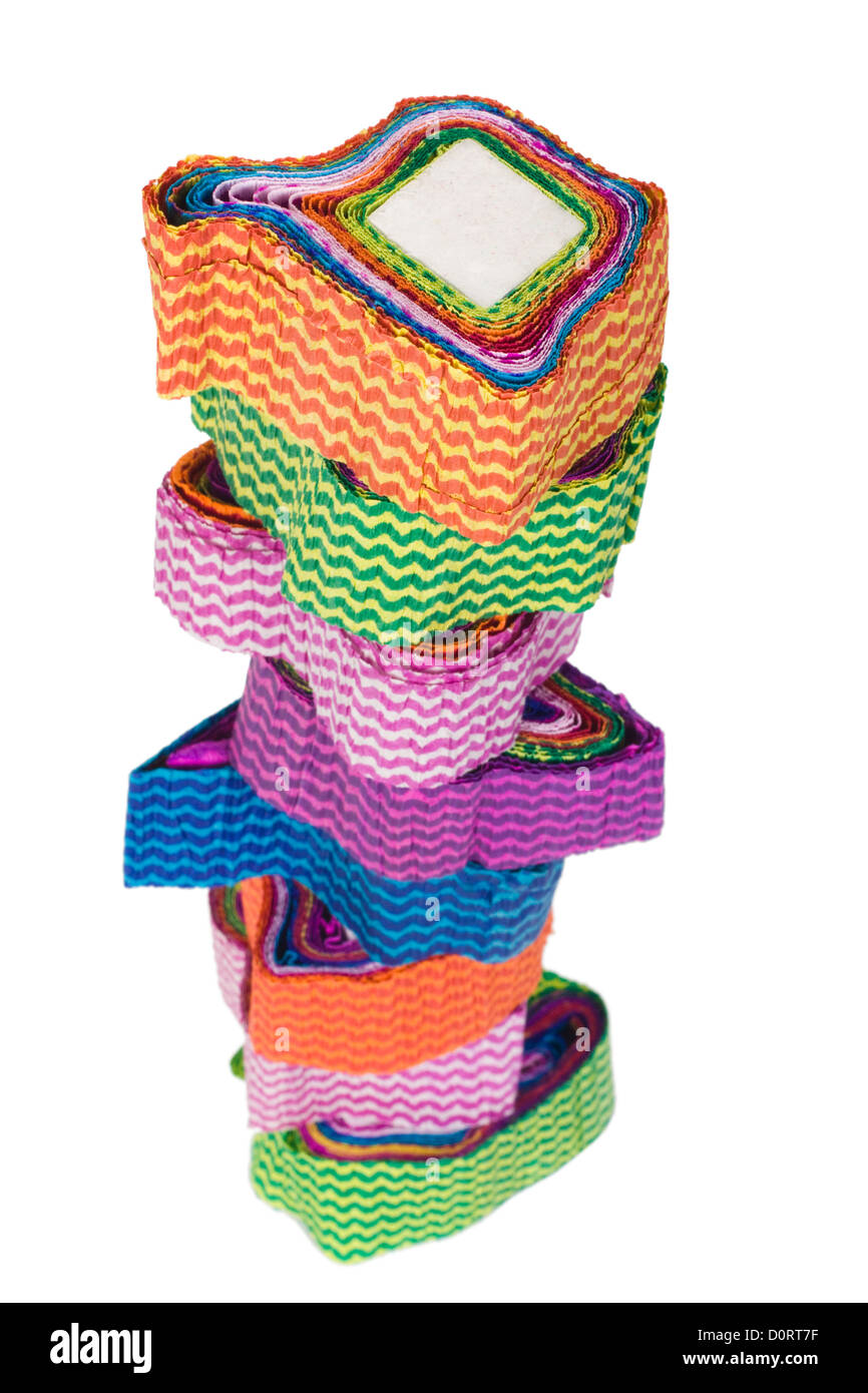 Close-up of a stack of paper ribbons Stock Photo - Alamy