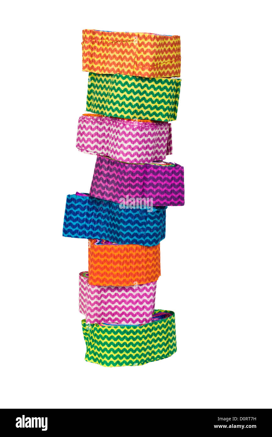 Close-up of a stack of paper ribbons Stock Photo - Alamy