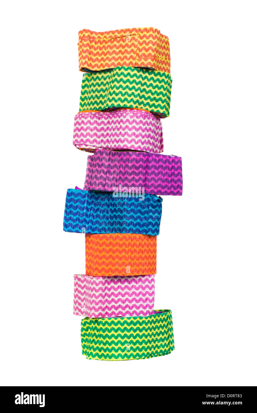 Close-up of a stack of paper ribbons Stock Photo - Alamy