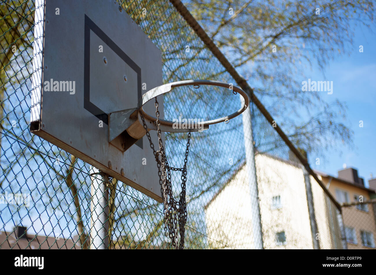 Basketball hoop, residential area, Leichlingen, Germany Stock Photo - Alamy