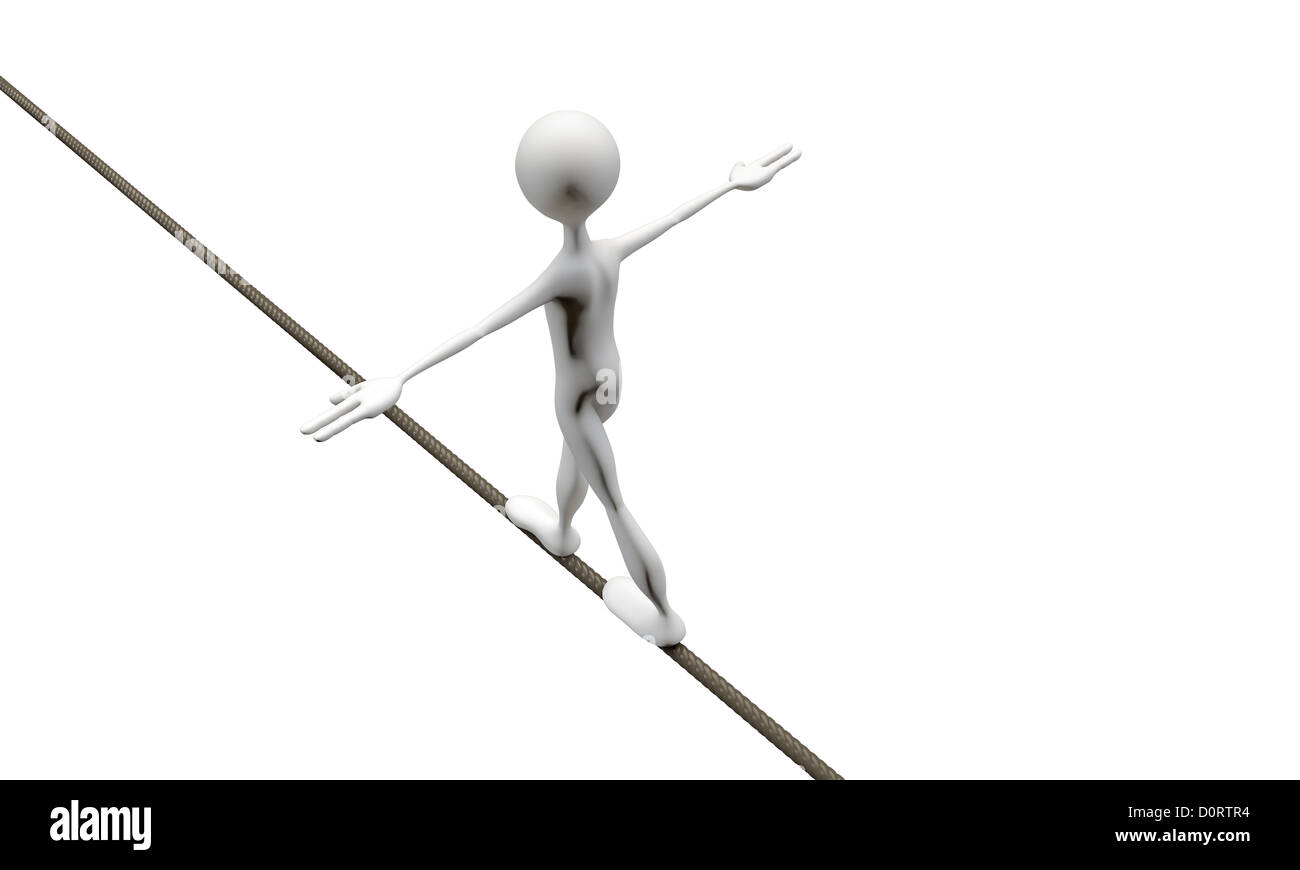 tightrope walker isolated on white background Stock Photo - Alamy