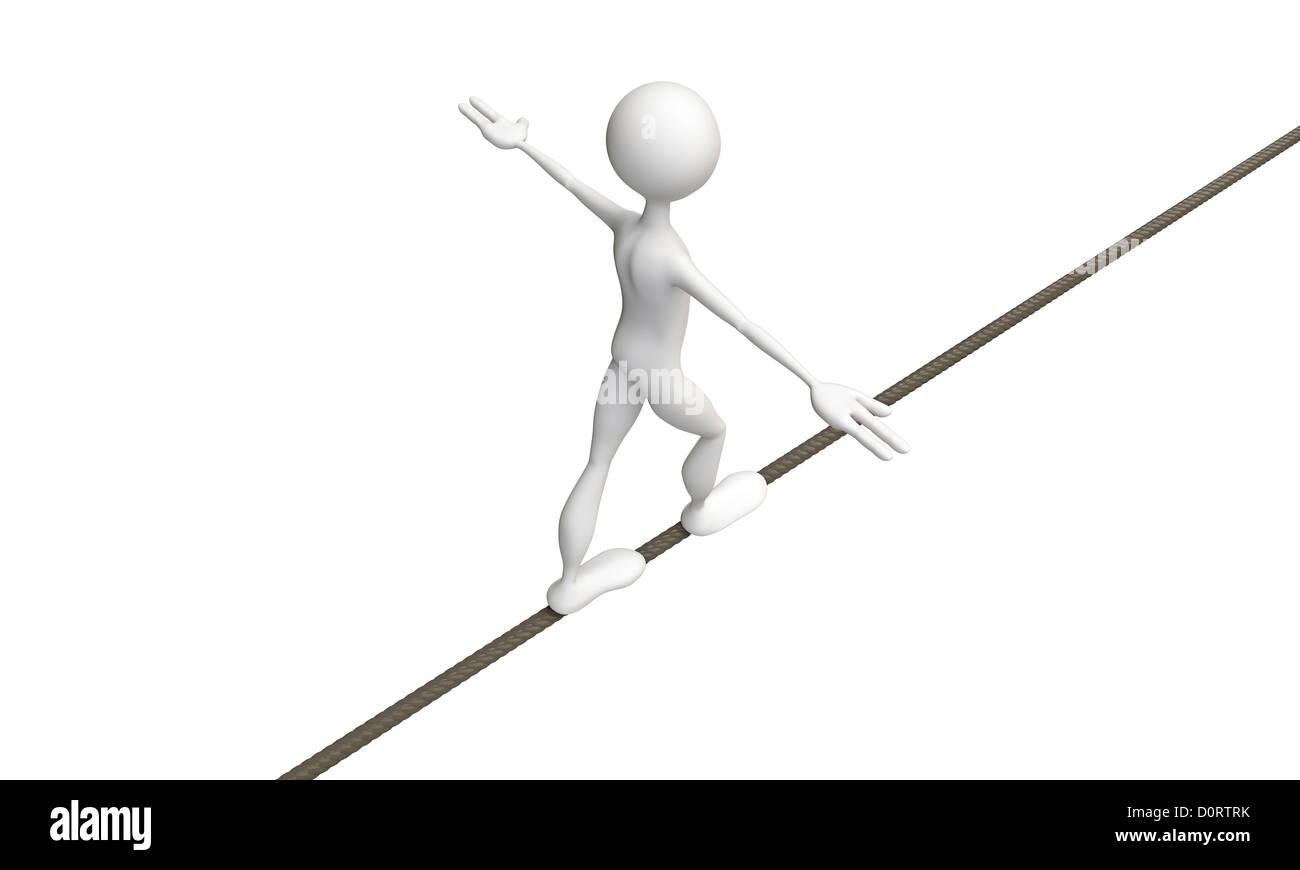 tightrope walker isolated on white background Stock Photo - Alamy