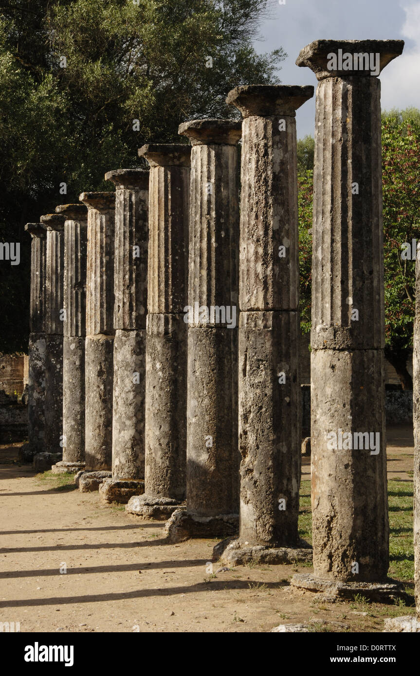 Greece. Olympia. Palaestra (3rd century BC). Hellenistic Period. Ruins ...
