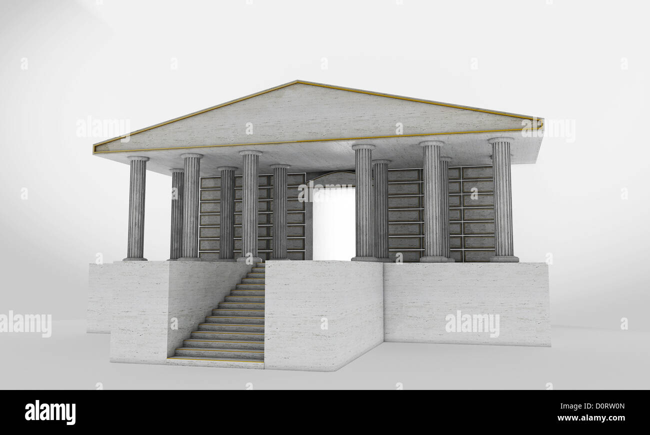 white temple isolated on white background Stock Photo - Alamy