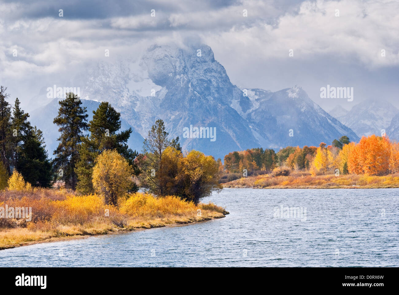 Stormy Tetons in Fall Stock Photo - Alamy