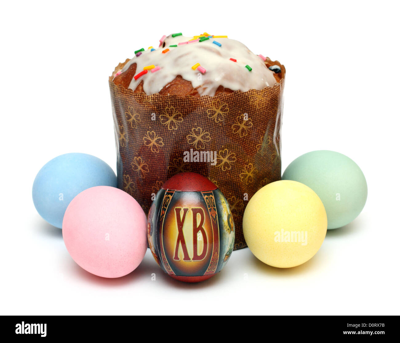 kulich and eggs Stock Photo - Alamy