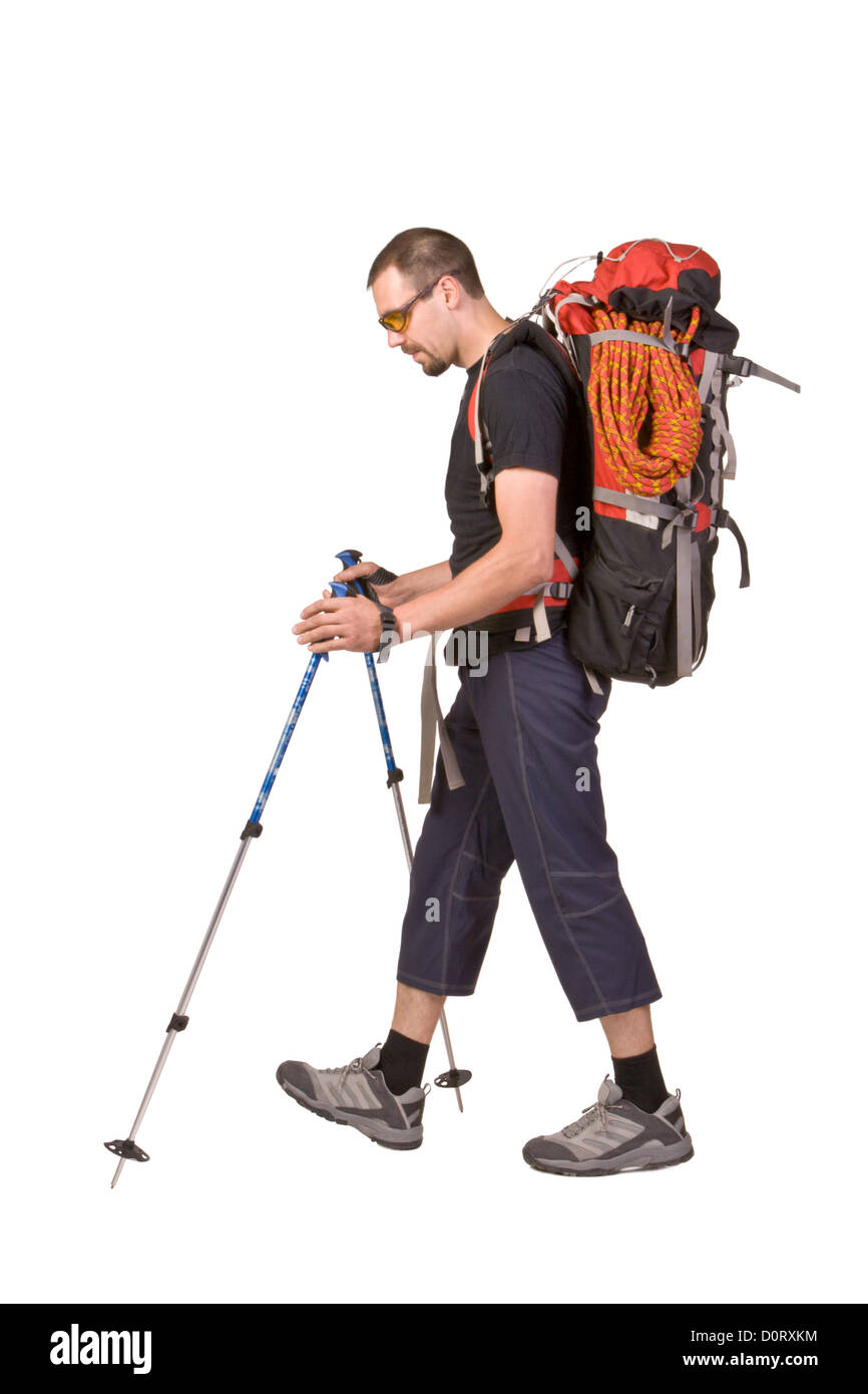 The young man with backpack Stock Photo - Alamy