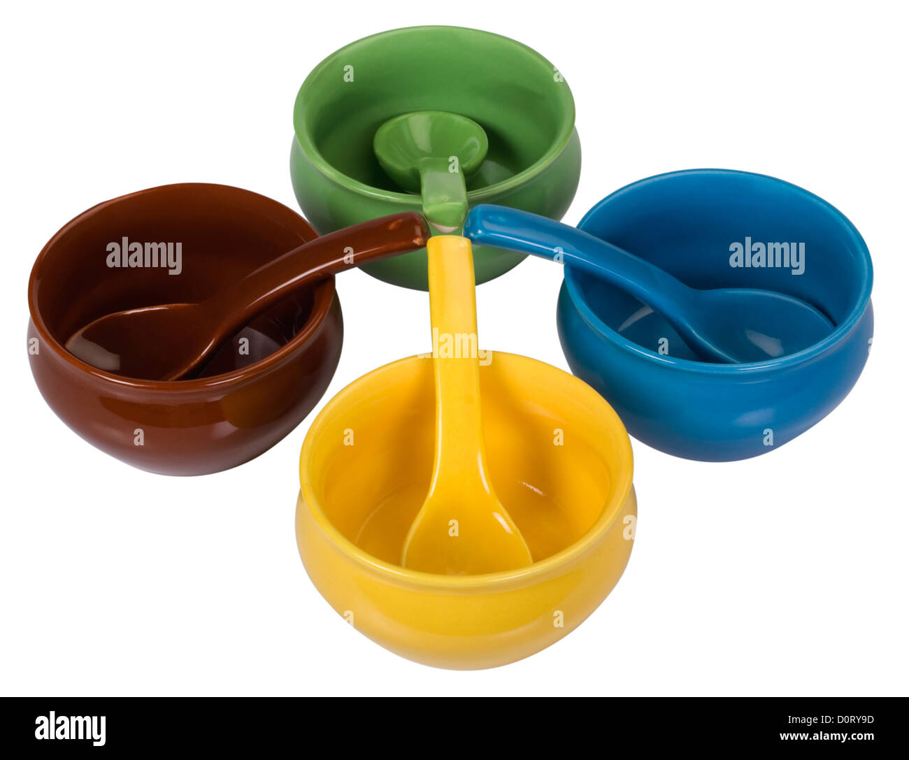 Empty soup bowls with spoons hi-res stock photography and images - Alamy