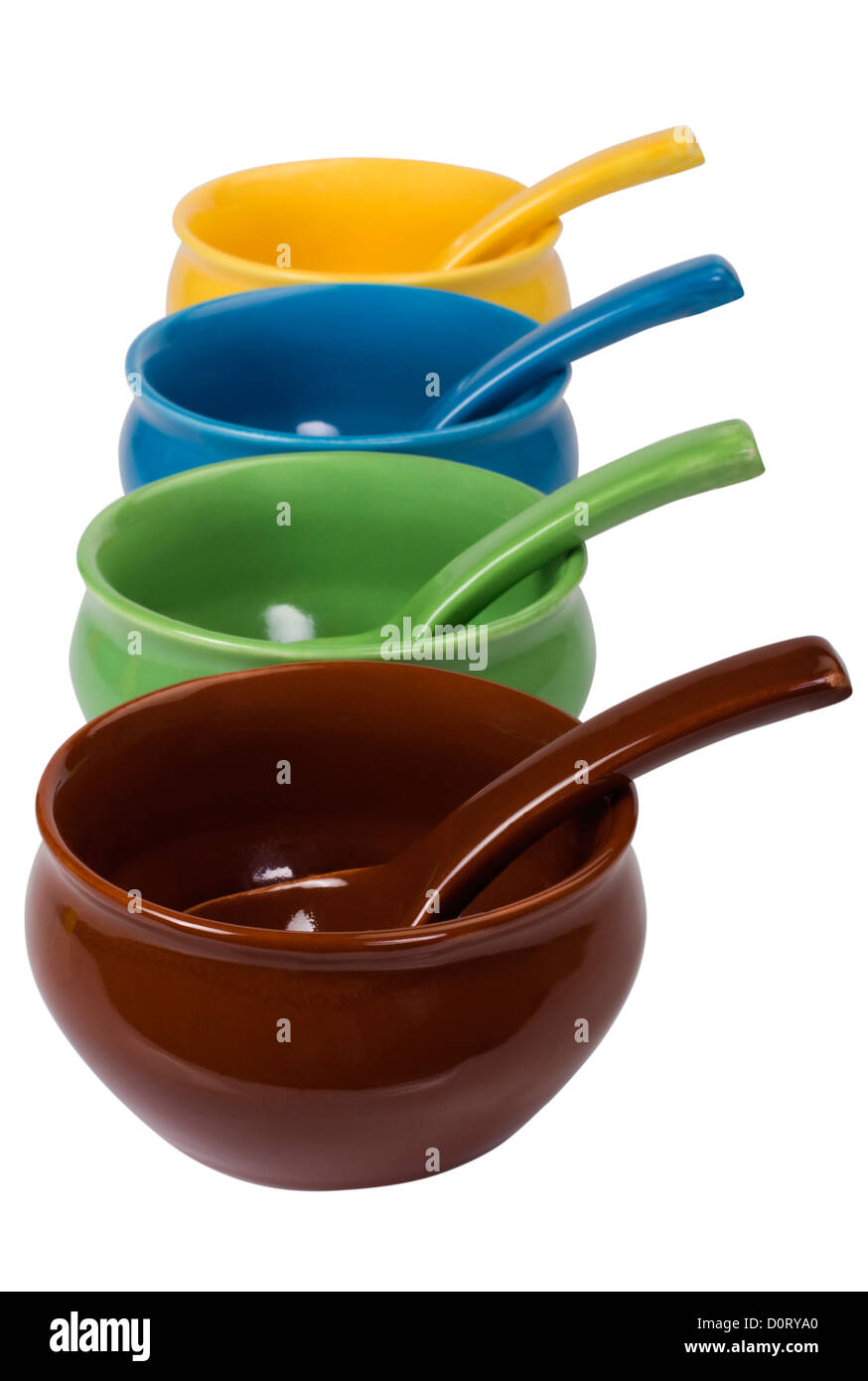 Empty soup bowls with spoons hi-res stock photography and images - Alamy