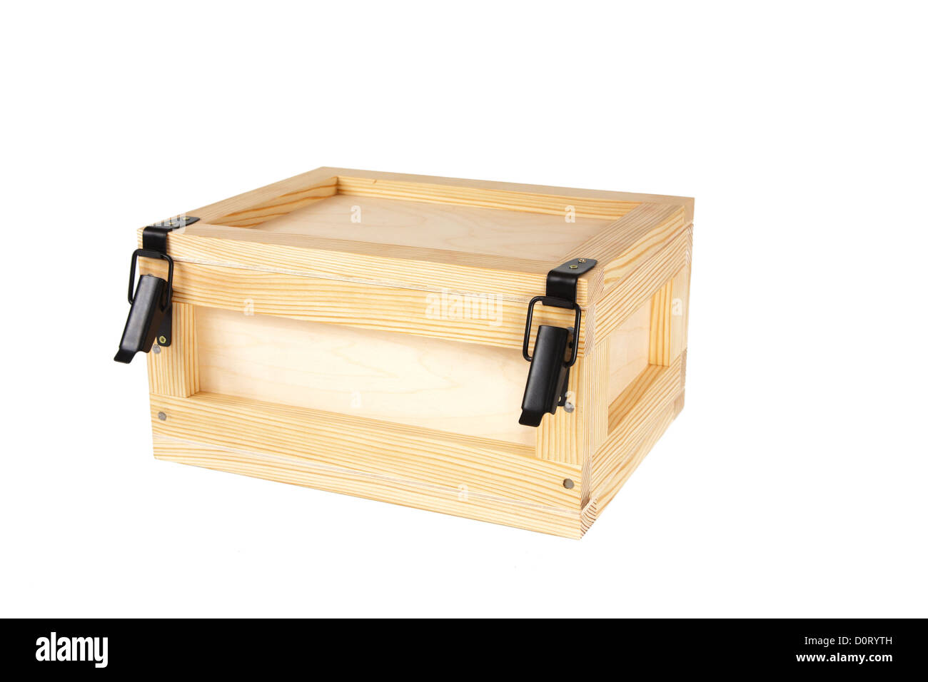 Wooden box isolated on a white Stock Photo - Alamy