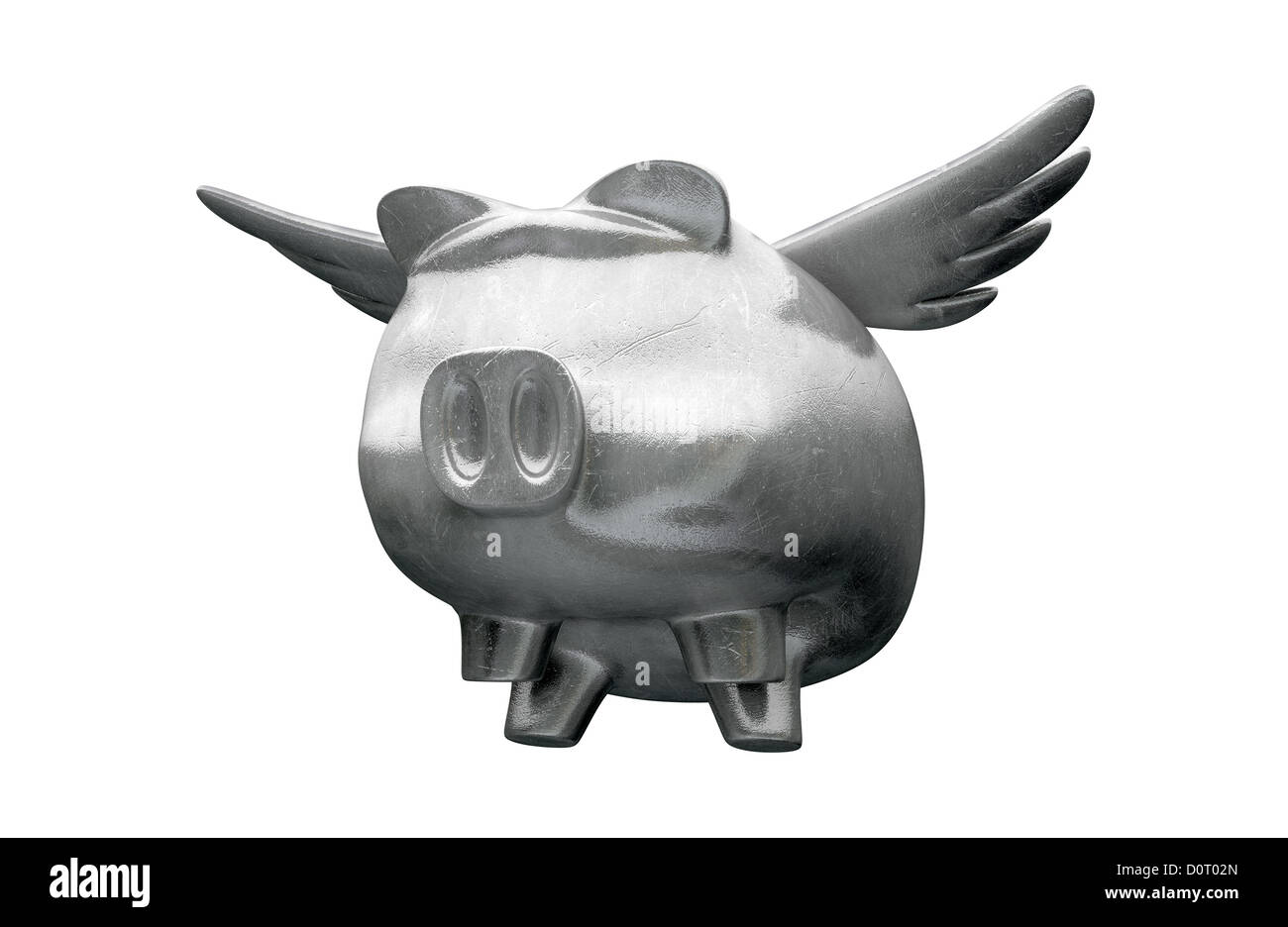 A literal description showing a charm of a metal winged pig Stock Photo ...