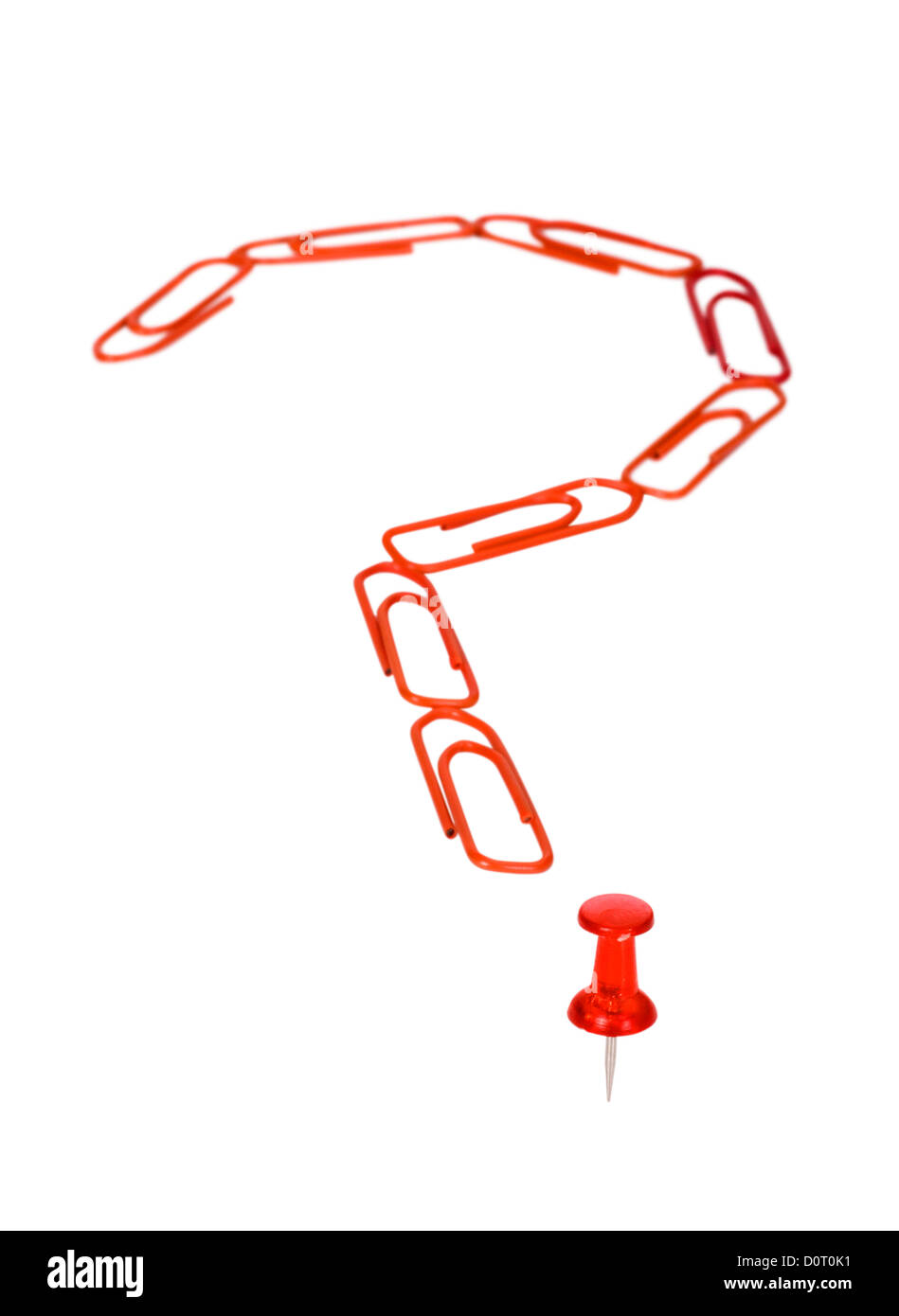 Paper clips arranged in a question mark symbol Stock Photo - Alamy