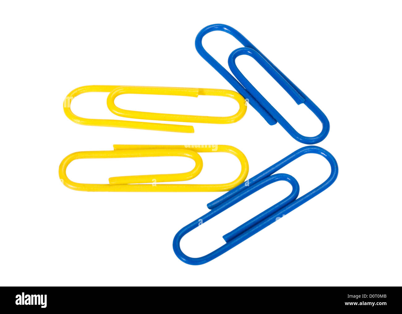 Close-up of paper clips arranged in arrow shape Stock Photo - Alamy